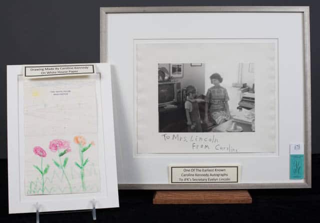 Caroline Kennedy Drawing on WH Paper Earliest Known Autograph
