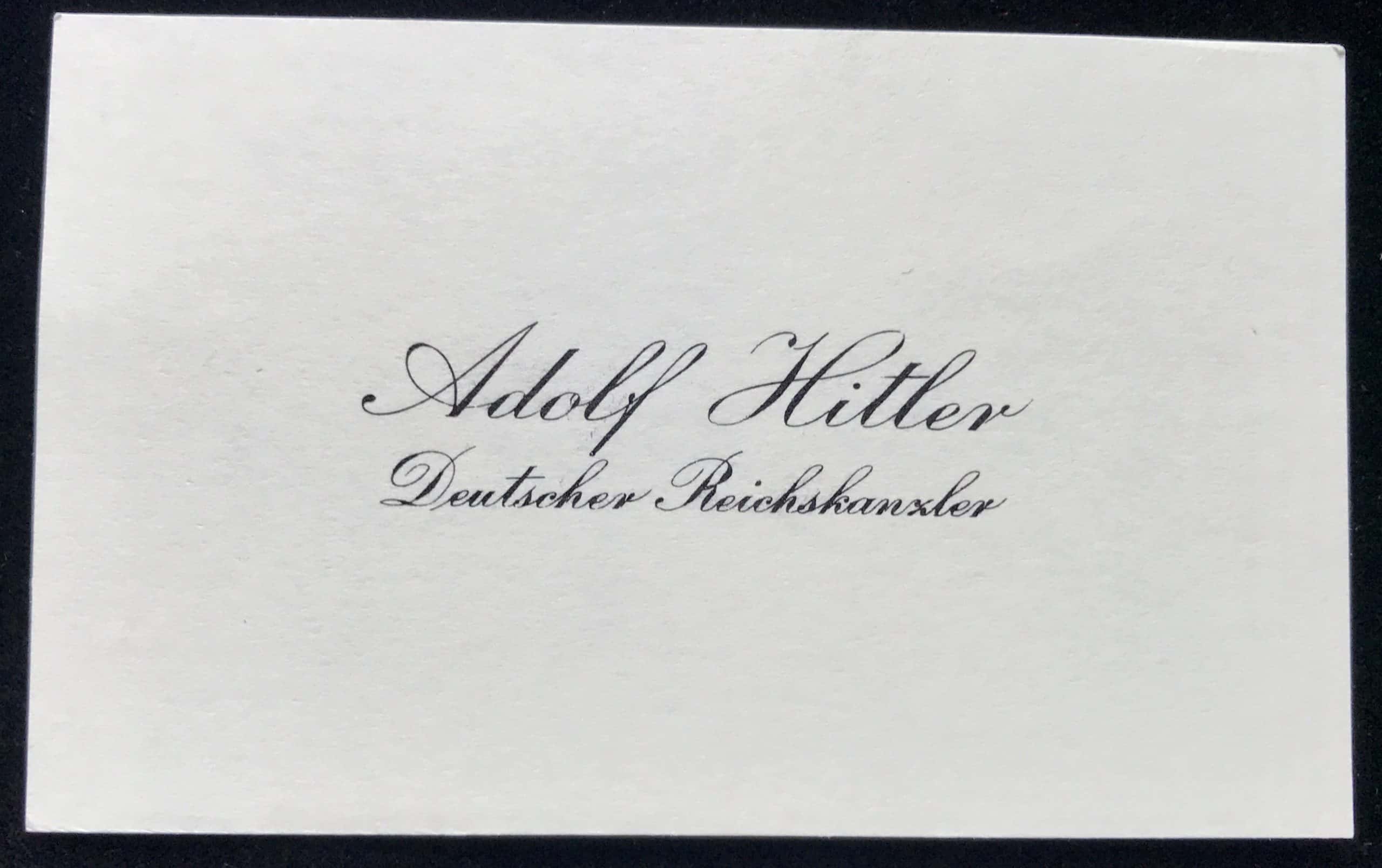 Discover WWII Hitler Calling Card from Schloss Klessheim