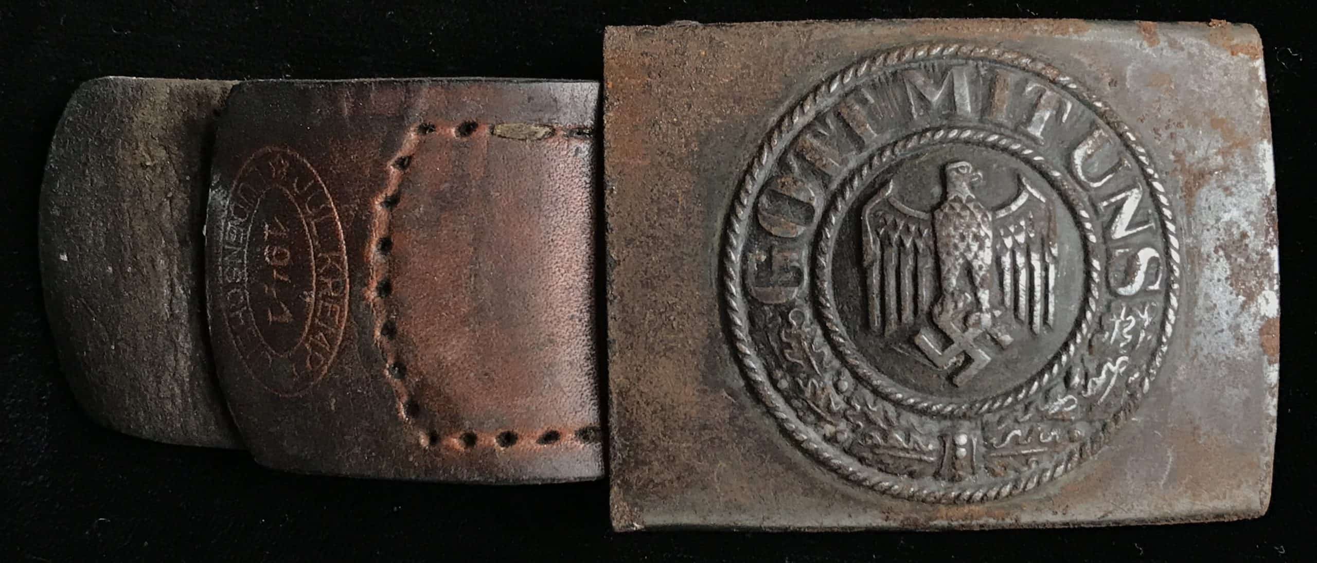 Original WWII German Combat Used Heer (Army) Belt Buckle With Leather ...