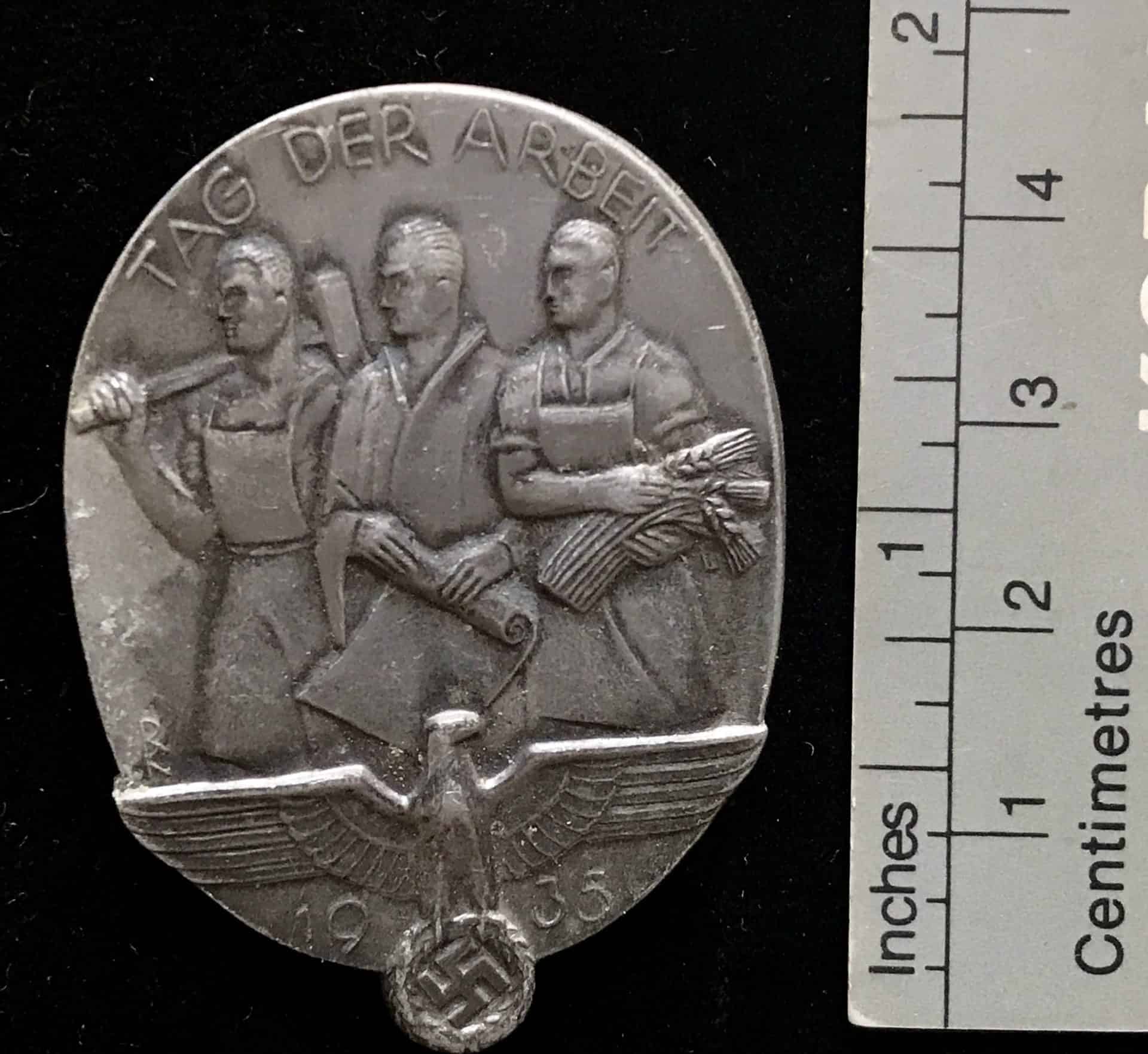 Rare 1935 Nazi Labor Day Badge - Gettysburg Museum