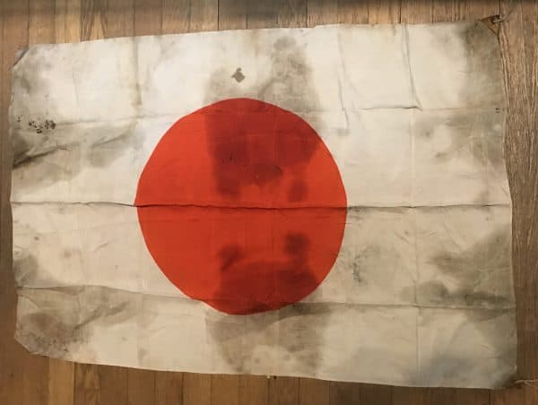 Original WWII Japanese SOLDIER’S PERSONAL BLOOD STAINED NATIONAL FLAG ...
