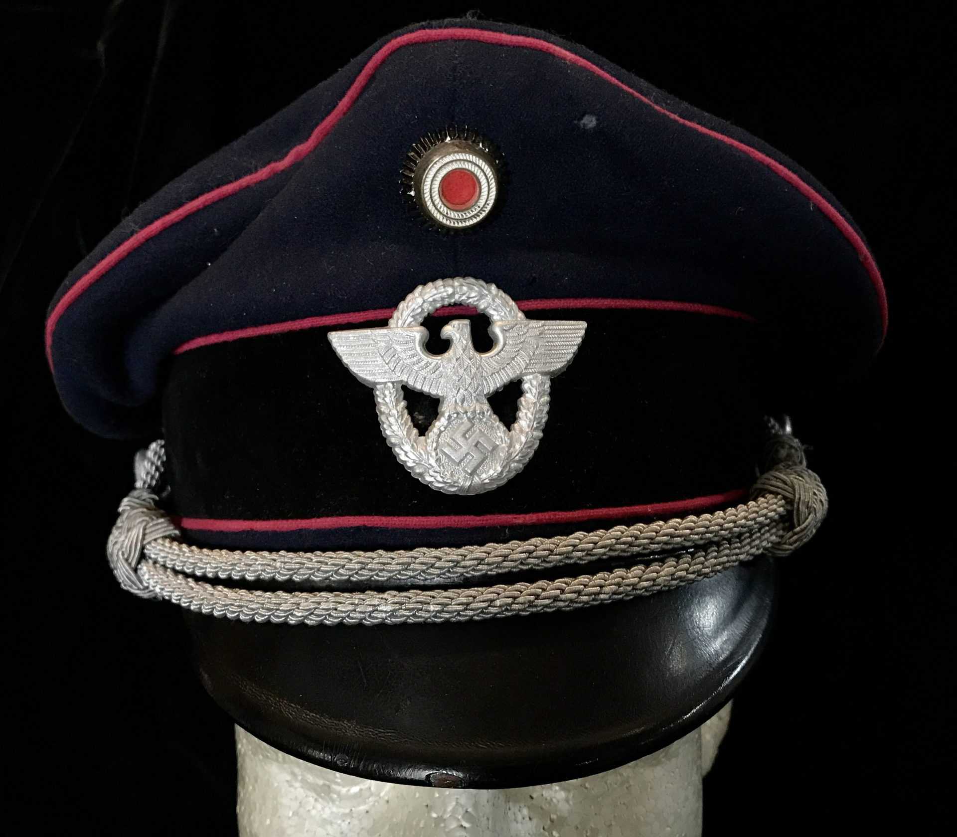 Original WWII German Fire Police Officer Visor Cap Gettysburg Museum