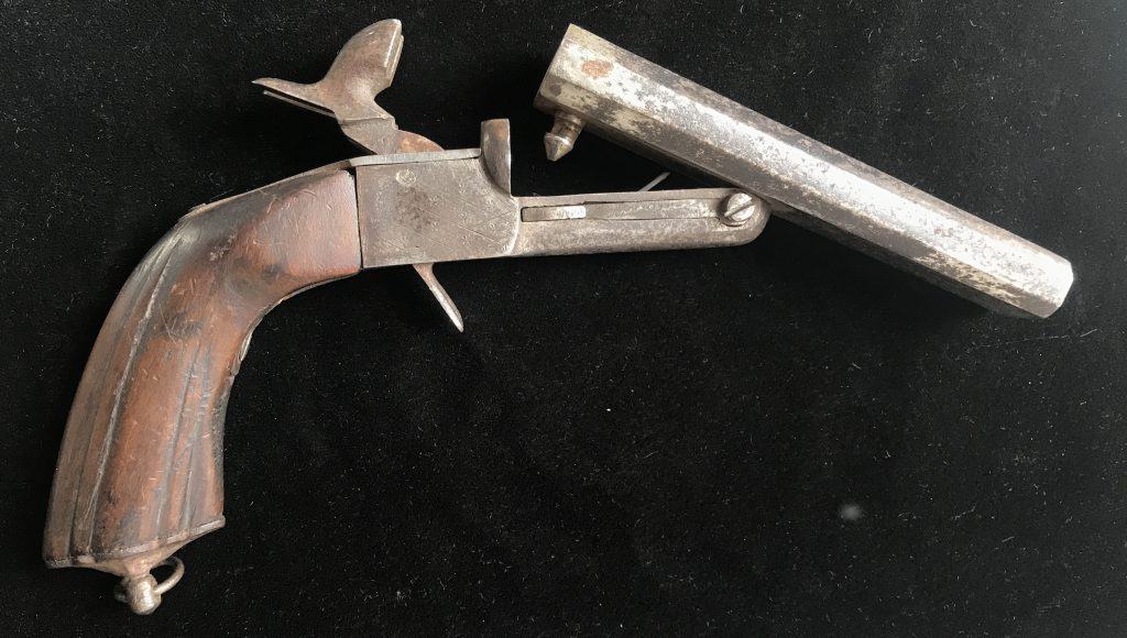 HAND CANNON! Original Civil War Period Pinfire .38 Caliber Double ...