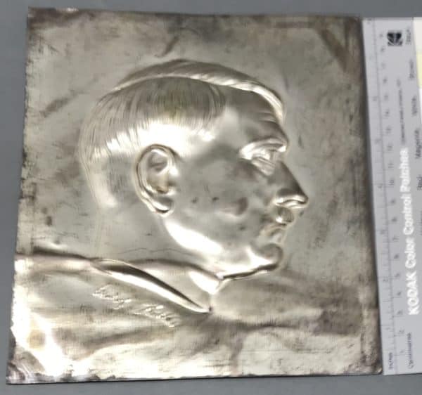 Adolf Hitler Bonze Relief Plaque - Given As A Memento of Appreciation