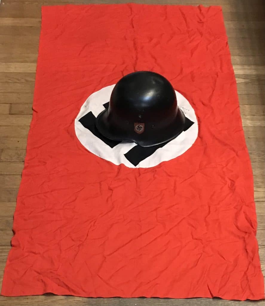 WWII Combat Captured Nazi Trophy Flag with Art | Gettysburg Museum