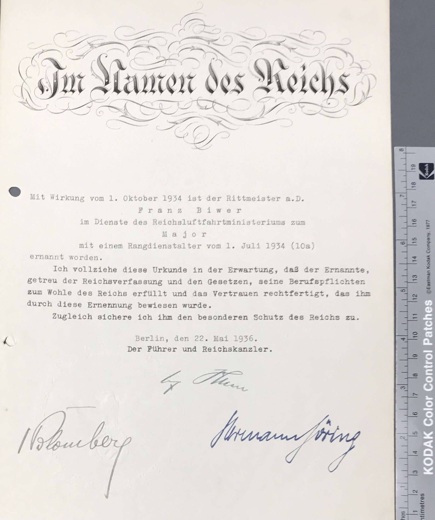 Rare Hitler Autographed Document Certified by Gettysburg