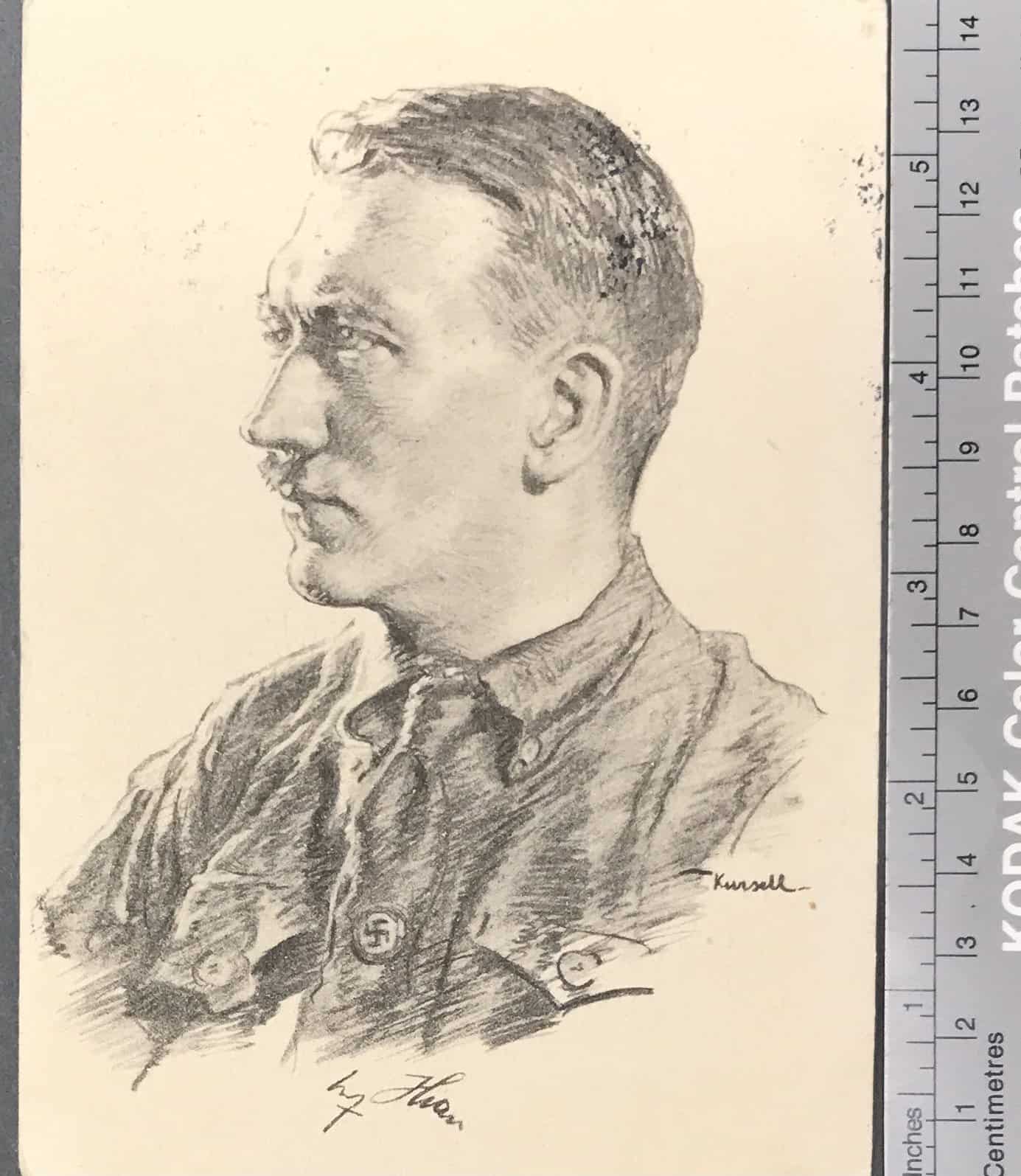 Discover Authentic SS Himmler Postcard from US WWII Trophy