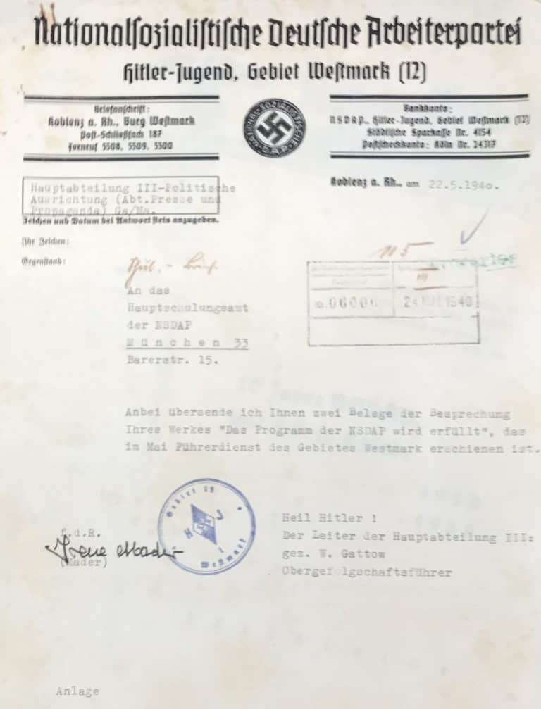 PAPERS PLEASE! Original MASSIVE WWII Era NSDAP (NAZI) (Hitler Youth ...