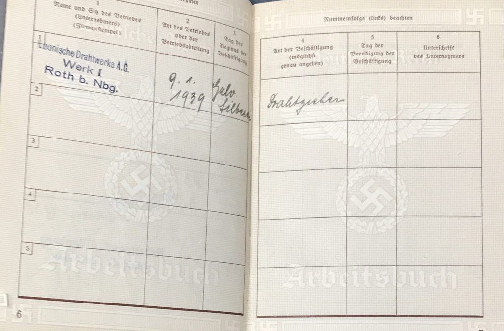 PAPERS PLEASE! Original WWII Era NSDAP (NAZI) Arbeitsbuch Identity ...
