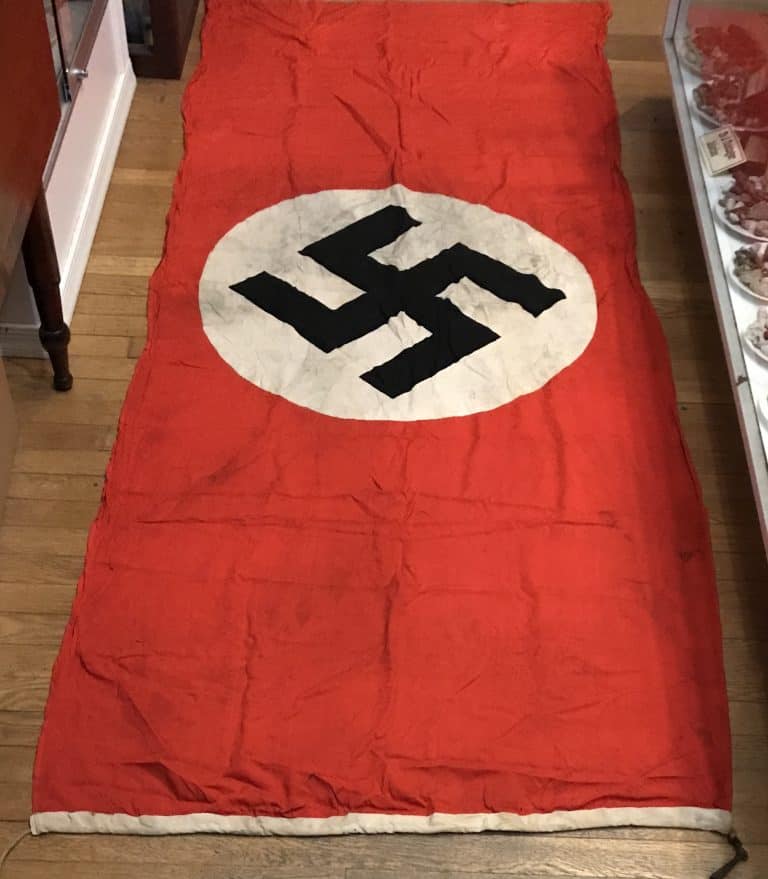 Original LARGE WWII Era German NSDAP Nazi Flag WITH METAL HOOK Brought ...