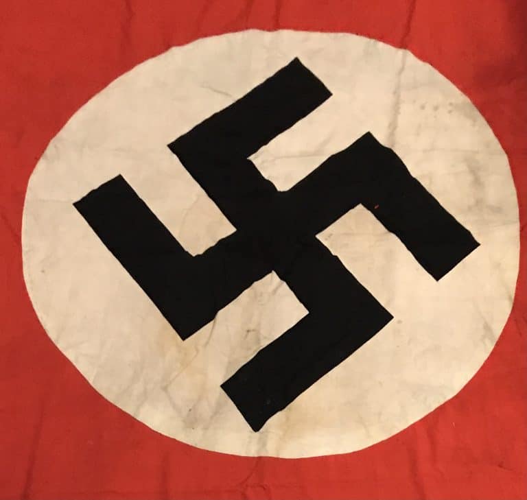 Original LARGE WWII Era German NSDAP Nazi Flag WITH METAL HOOK Brought ...