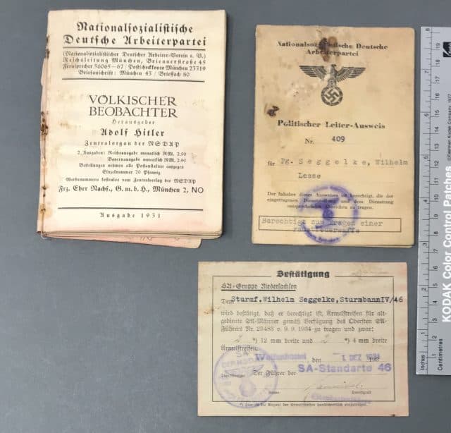 Original MEGA RARE Original German NSDAP (Nazi) Party LEADER’S I.D. AND ...