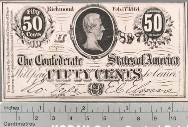 Original Un-Circulated Confederate .50 Cent Fractional Note 1864 ...