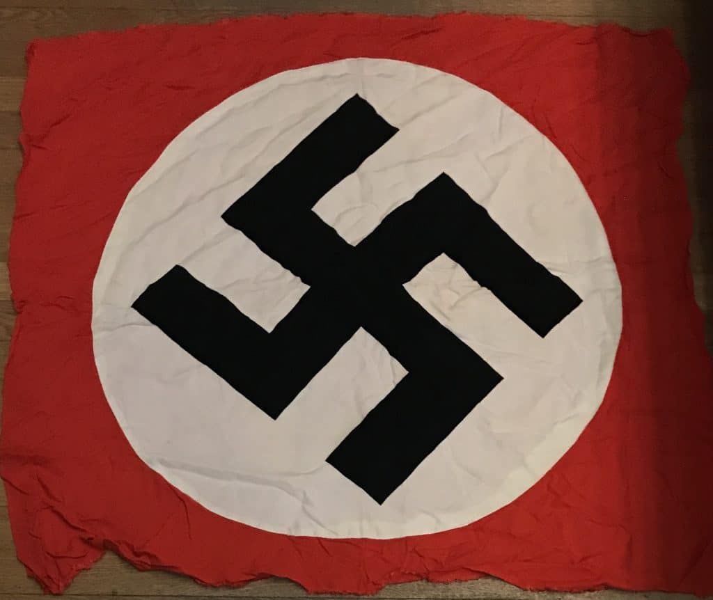 LARGE Original WWII Era German Captured NSDAP Nazi Flag Cut Down And ...