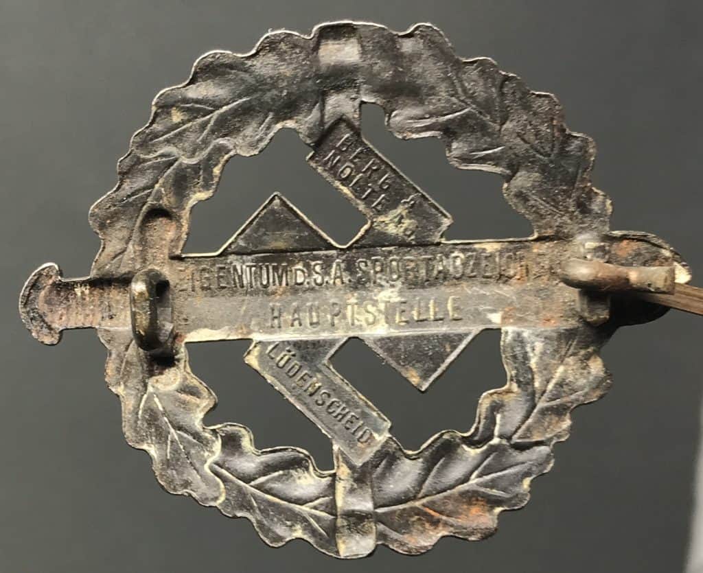 Original German NSDAP (NAZI PARTY) SA/SS Sports Badge In Bronze (SA ...