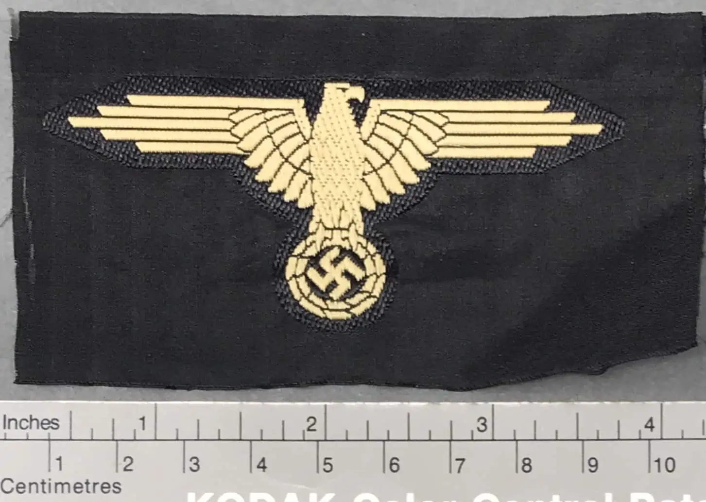 Original SS Sleeve Collar Tab Cut Off by US Veteran | Gettysburg Museum