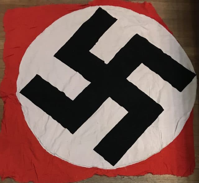 LARGE Original WWII Era German Captured NSDAP Nazi Flag Cut Down And ...
