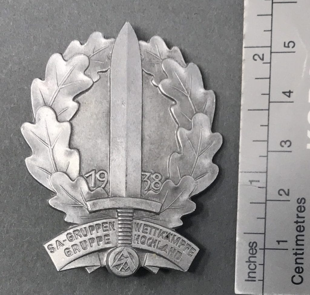 Original German NSDAP (NAZI PARTY) BrownShirts 1938 SA GRUPPE HOCHLAND ...
