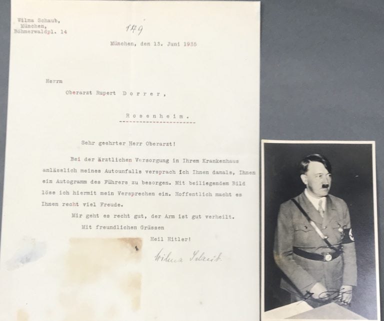 Personal Stationary Note Card Signed by Adolf Hitler for Sale