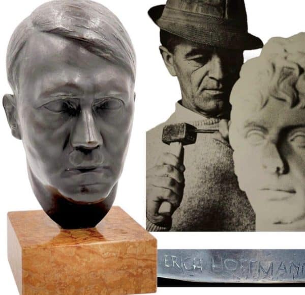 Life Size Adolf Hitler Bust by Schmidt Hofer with Marble Base