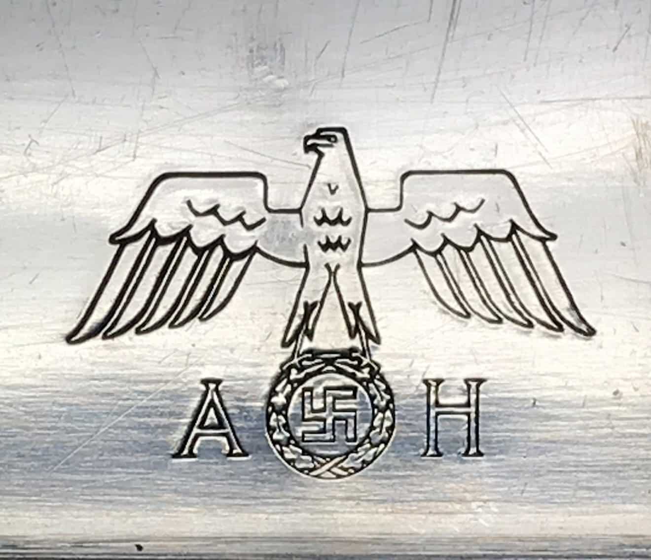 Mega Rare Hitler Silver Tea Tray Liberated by U.S. Soldier