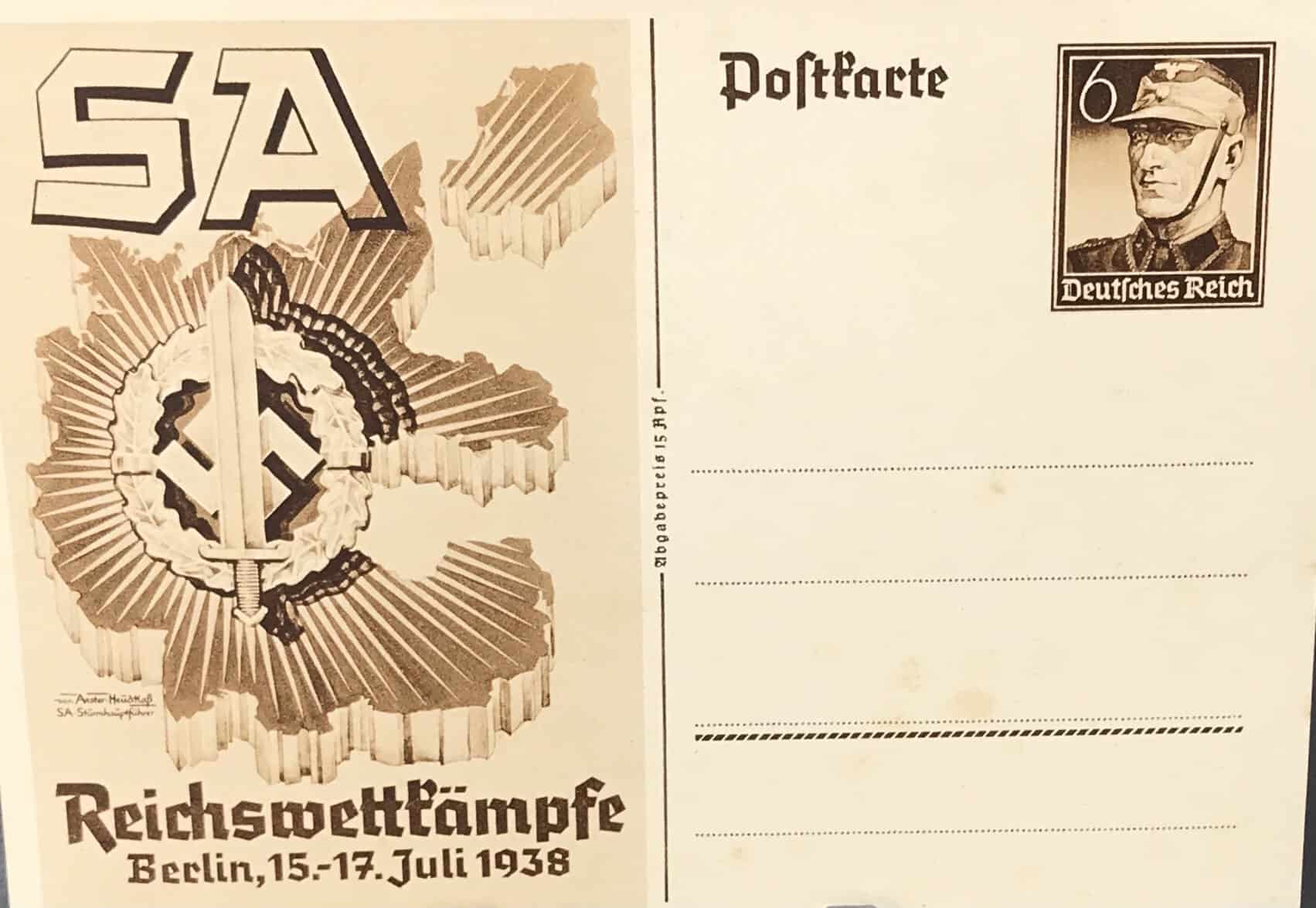 Investigate Rare Nazi SA Postcard 1930 Relic at Gettysburg