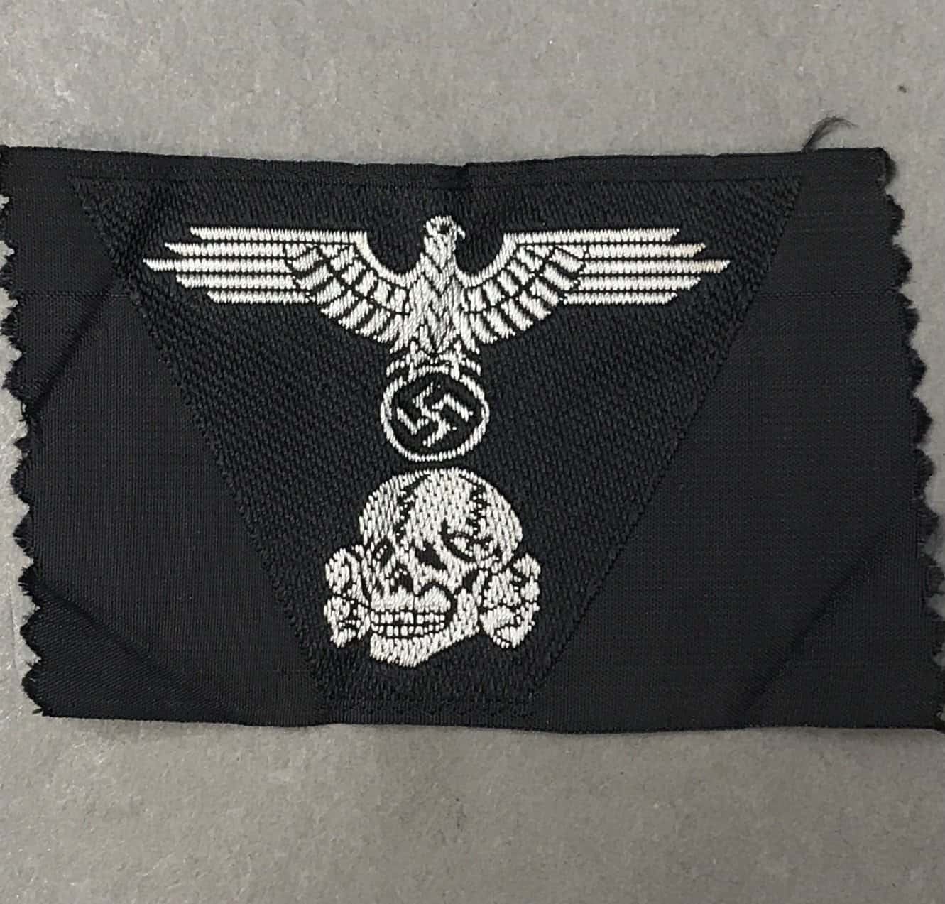 Certified Rare WWII German Panzer SS M43 Cap Insignia