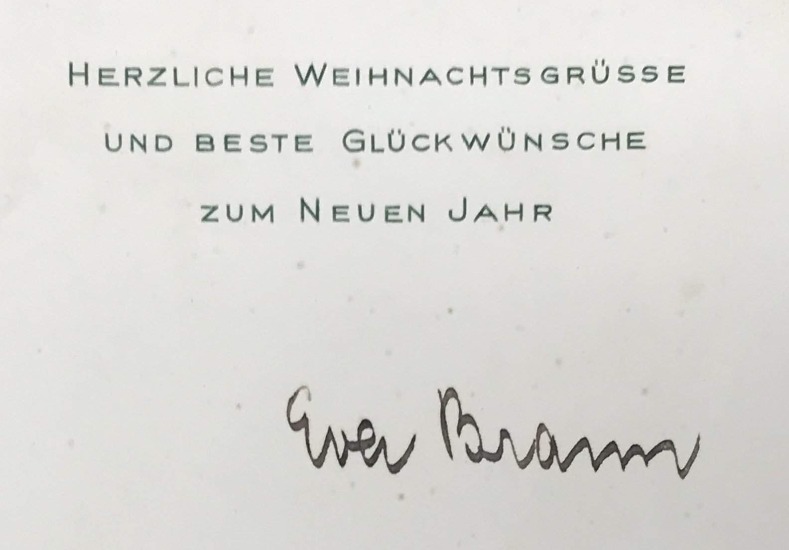 Eva Braun's 1939 Hand-Signed Christmas Card & Rare Photo