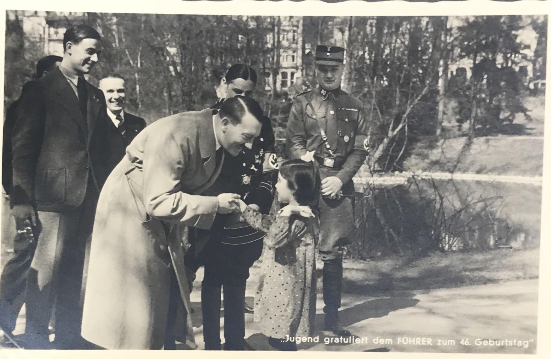 1935 Hitler & SS Man Photo Postcard by Hoffman - Certified