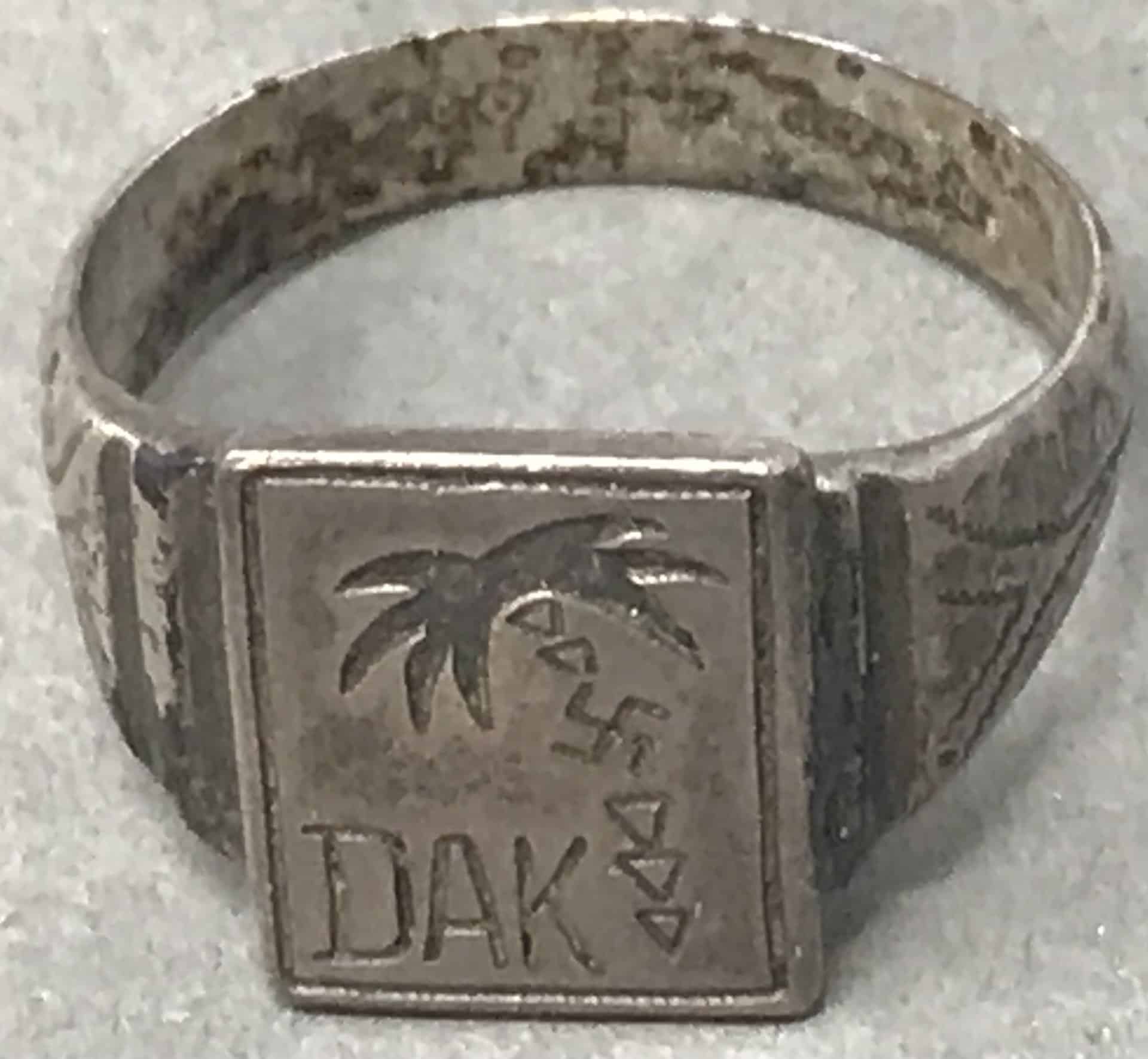 Original WWII Afrika Korps Ring with Museum Certification