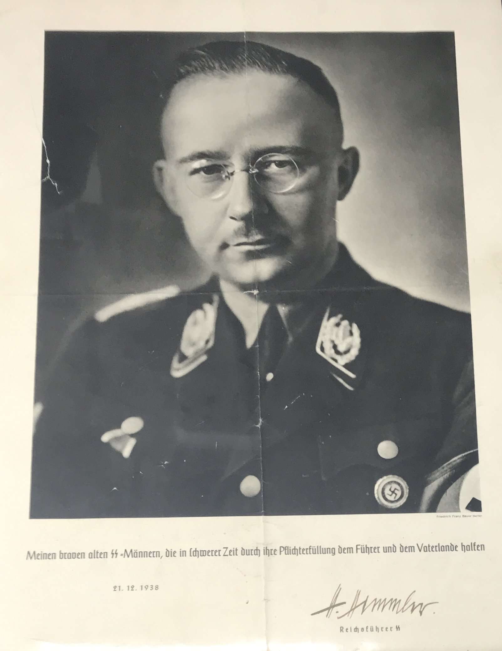 Explore Signed SS Leader Himmler Photo Print from WWII