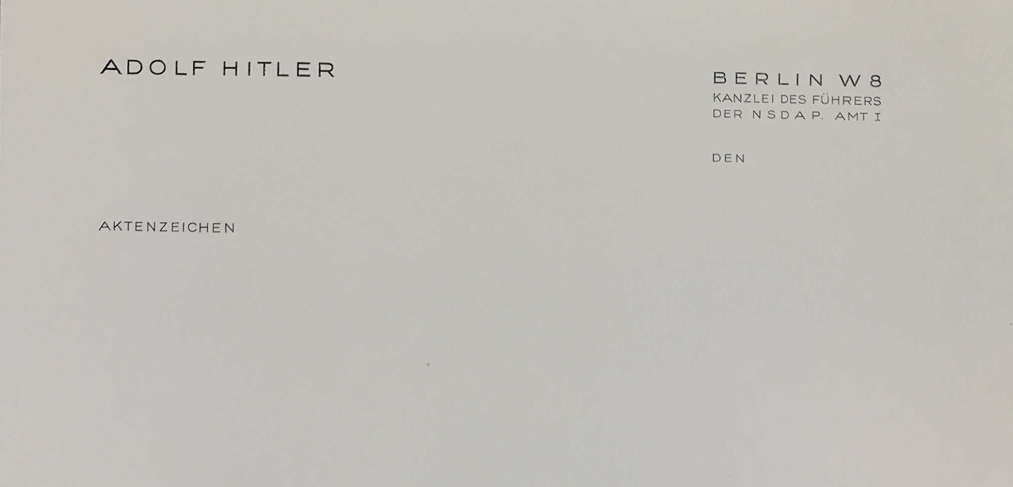 Adolf Hitler's Personal Stationery: Rare Certified Relic