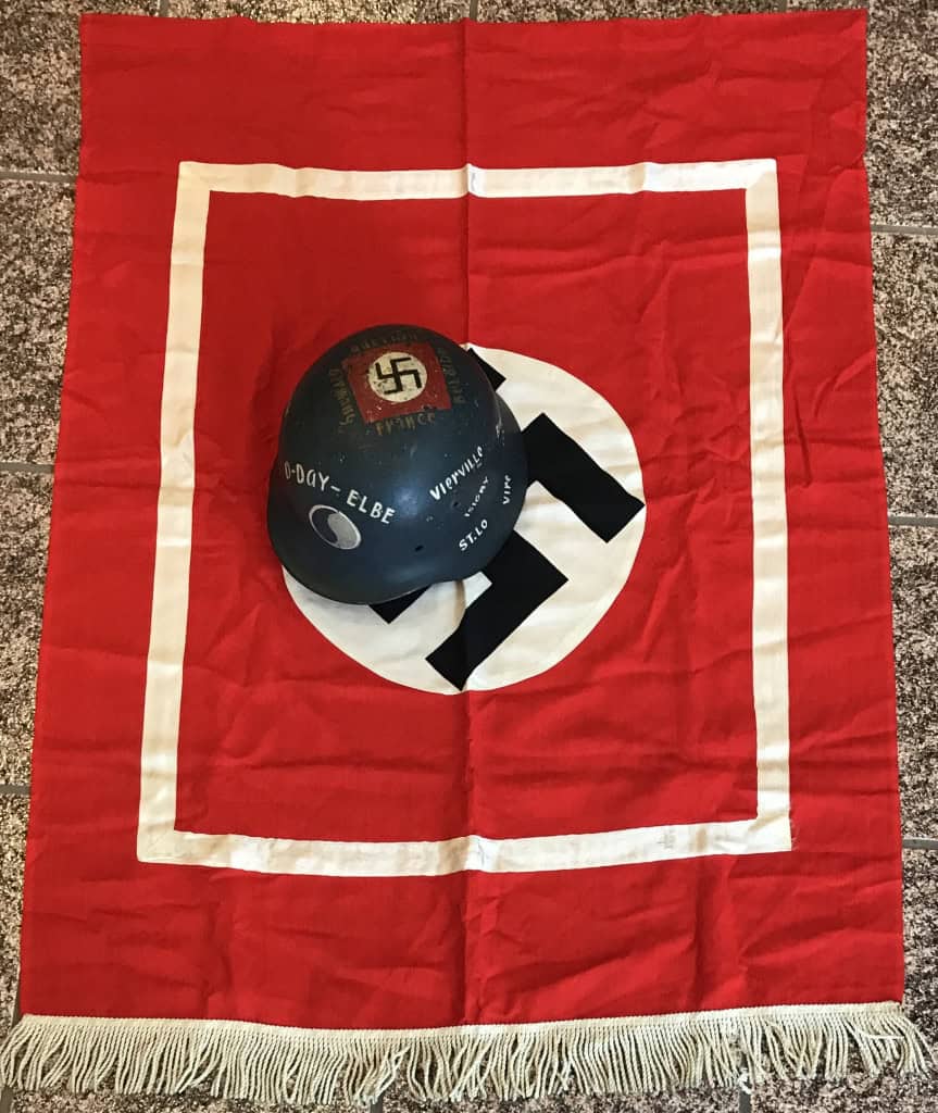OUTSTANDING STONE MINT Original WWII Era German NSDAP Nazi PODIUM Flag ...