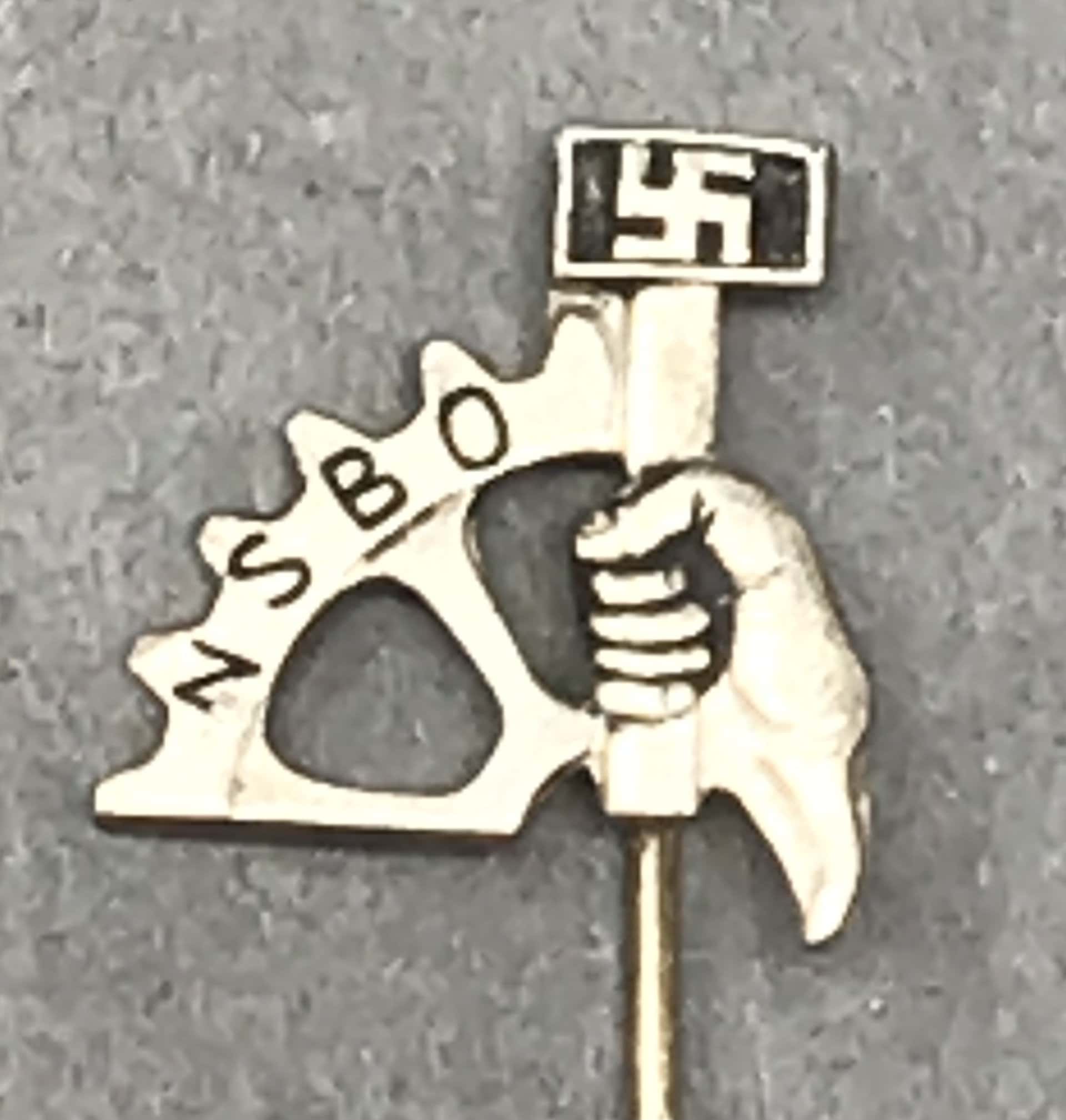 Rare Nazi Party NSBO Member Lapel Pin - Authentic Relic