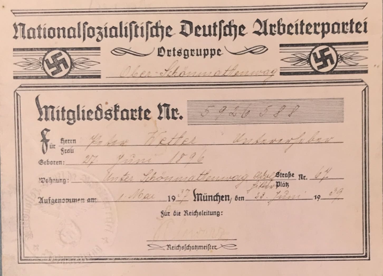 Discover Authentic WWII NSDAP ID Card | Gettysburg Relic