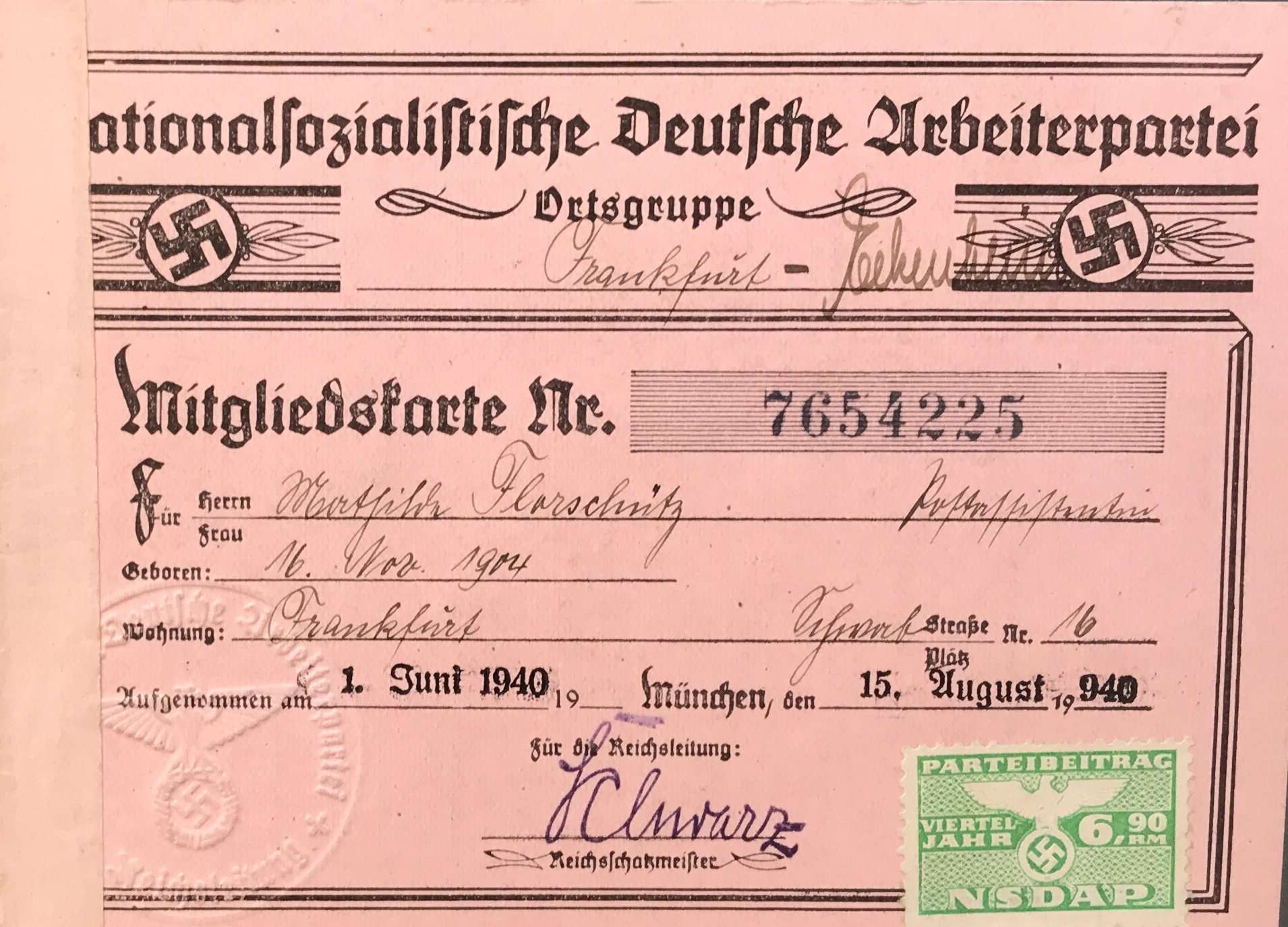 Discover WWII NSDAP ID Card | Gettysburg Museum History