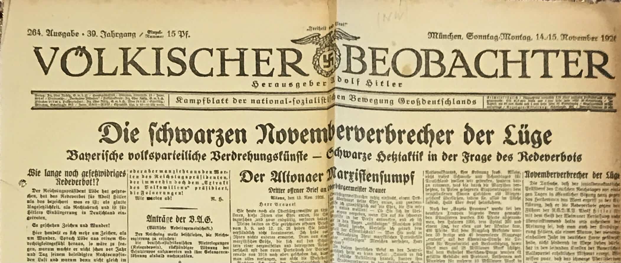 Very Rare WWII German NSDAP Newspaper for History Collectors