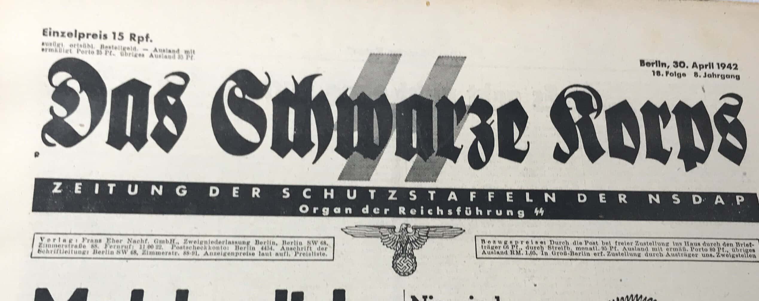 Discover Certified 1942 SS Das Schwarze Korps Artifact