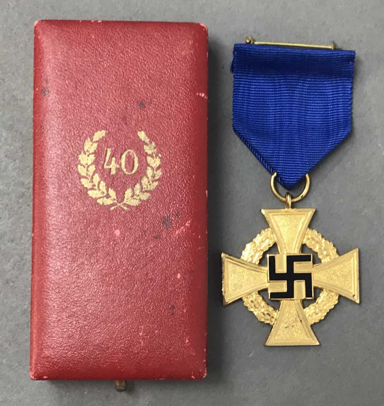 Original WWII German Gold Service Medal - Certified & Cased