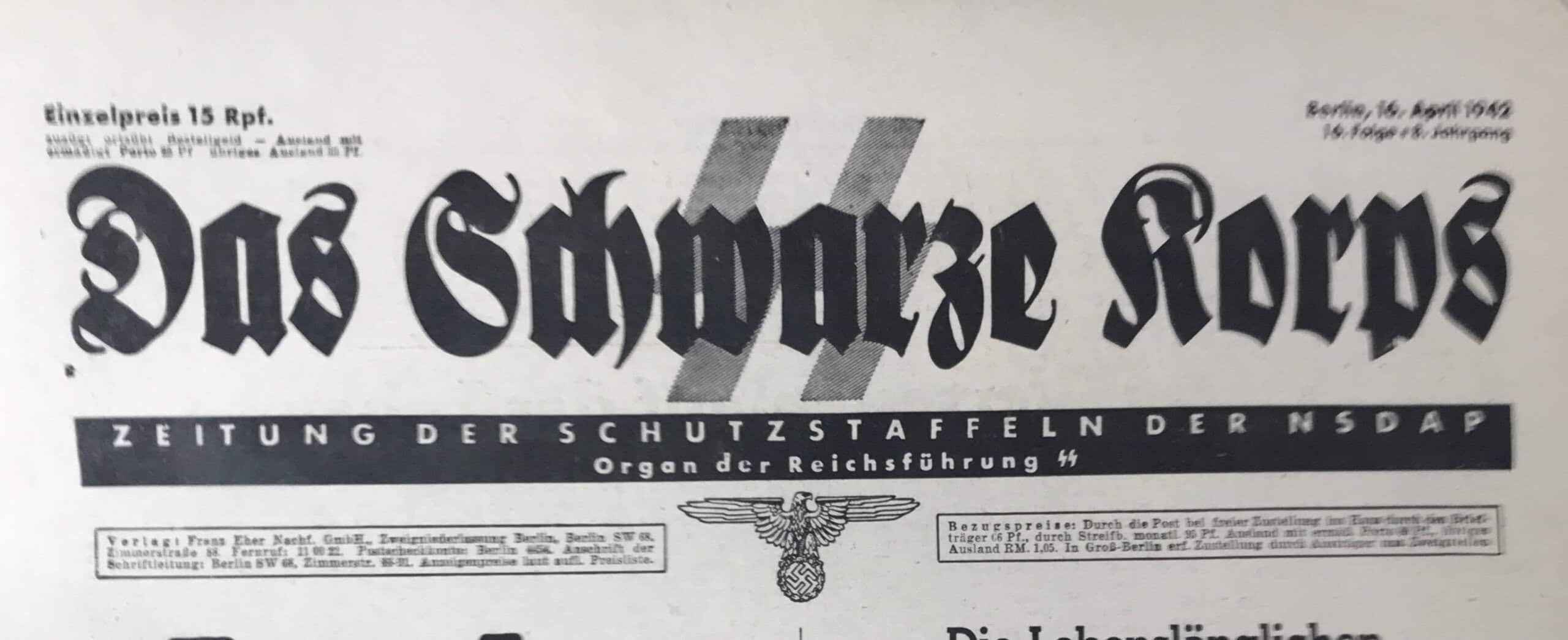 Explore Rare WWII Nazi SS Newspaper Das Schwarze Korps