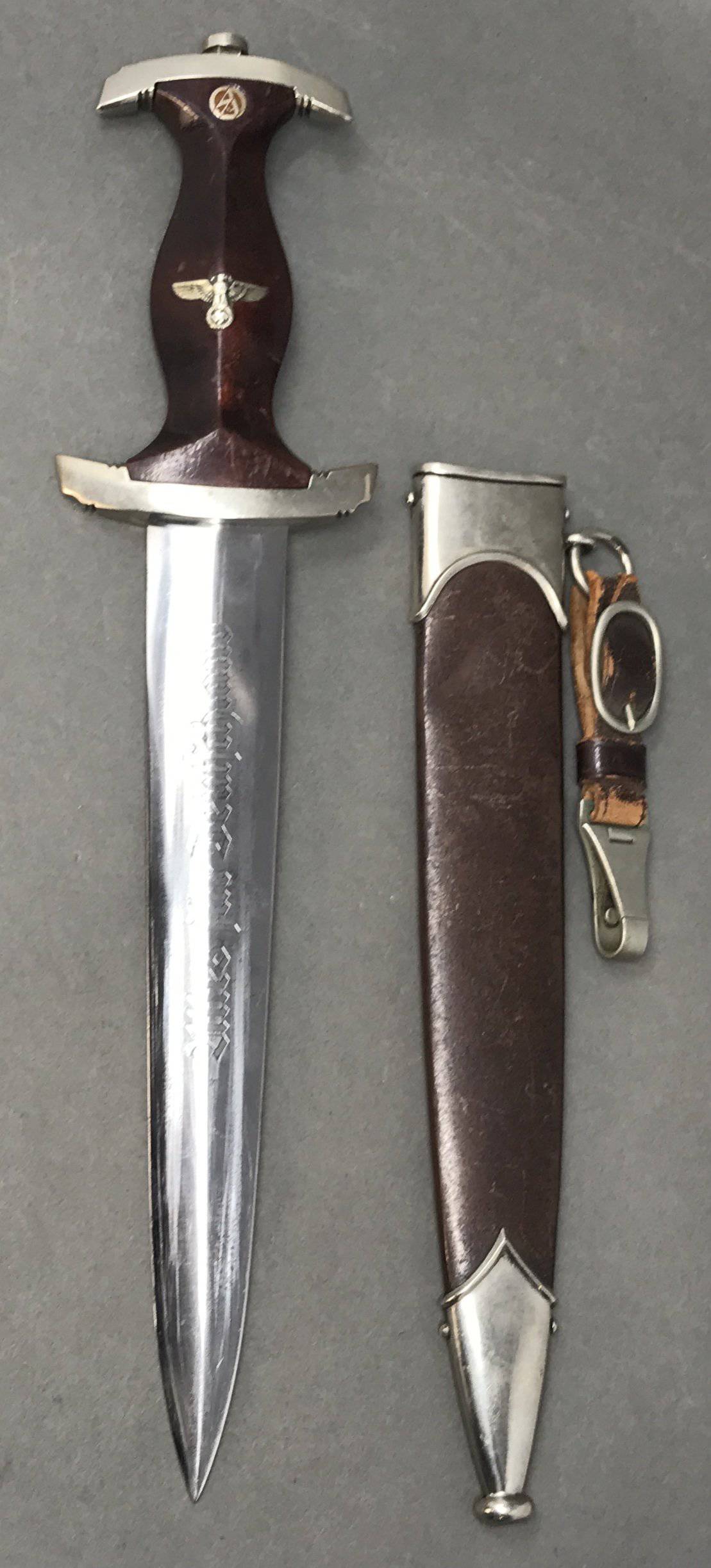 WWII German SA Dagger by F. Dick - Museum Gettysburg COA
