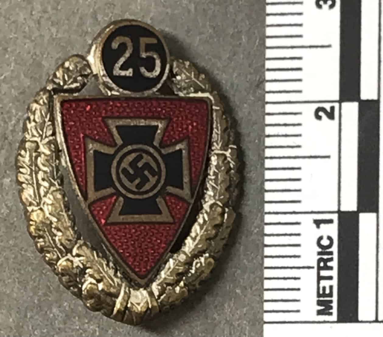 Rare WWII German NS-RKB Pin - U.S. Veteran Brought Back