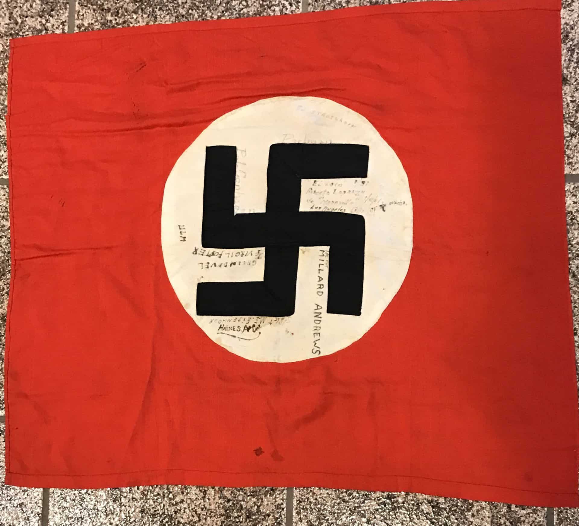 Rare WWII German Nazi Trophy Flag with Veteran Names