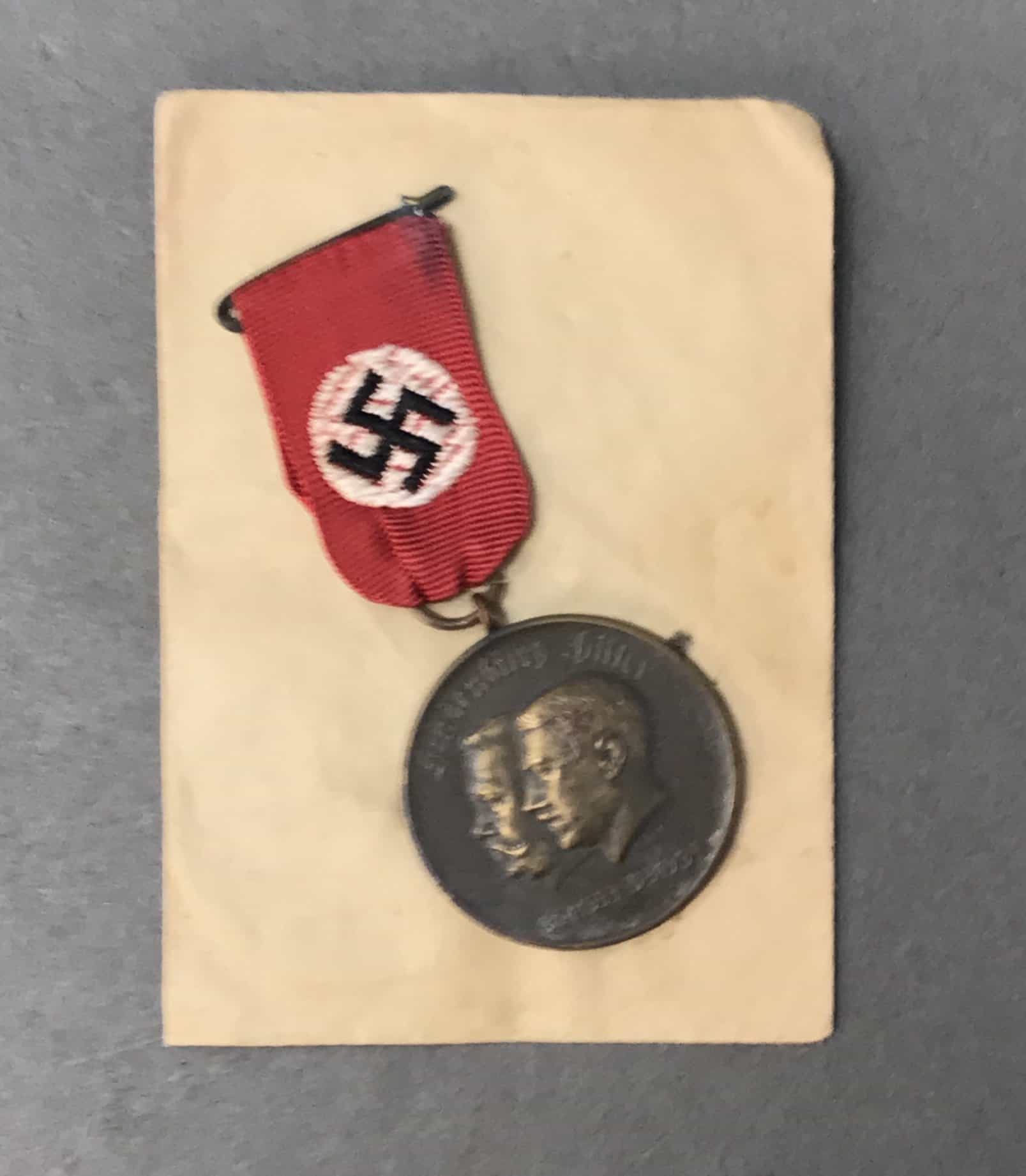 Discover 1933 Hindenburg Hitler Election Badge Certified
