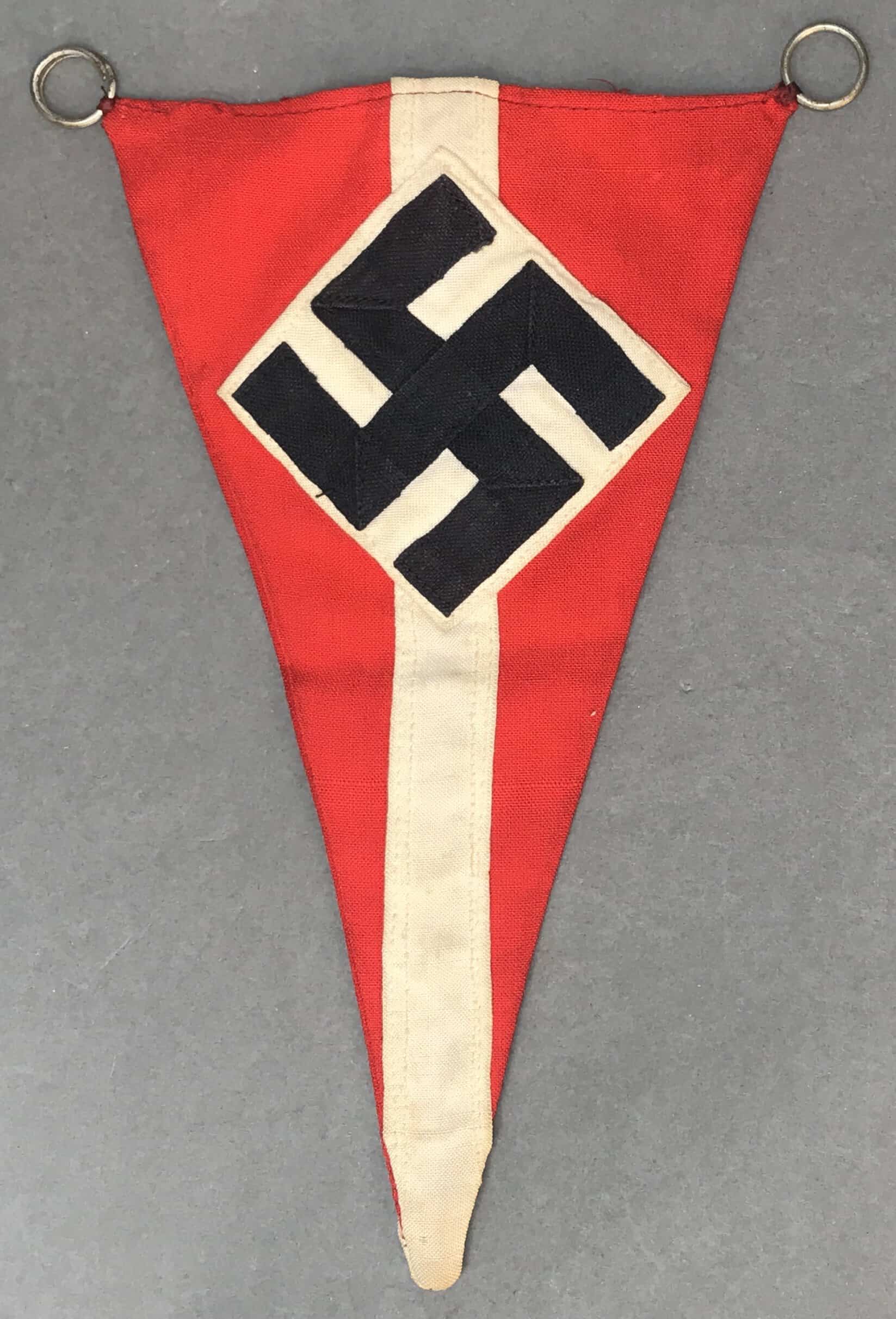 Secure Authentic WWII German Hitler Youth Flag Wimpel