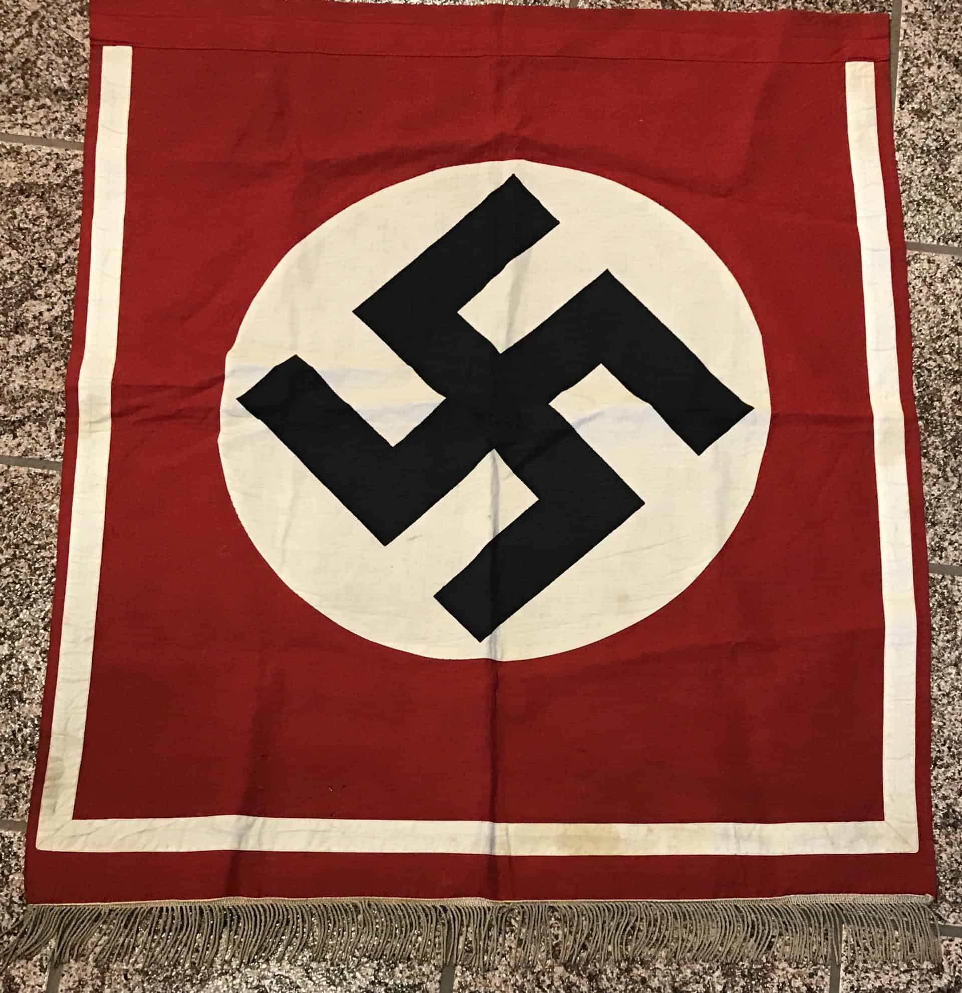 Secure Authentic Nazi NSDAP WWII Podium Flag at Gettysburg