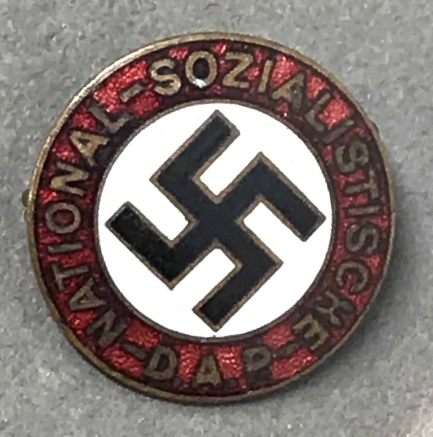 Original Nazi Party Enamel Badge Gettysburg Museum Certified