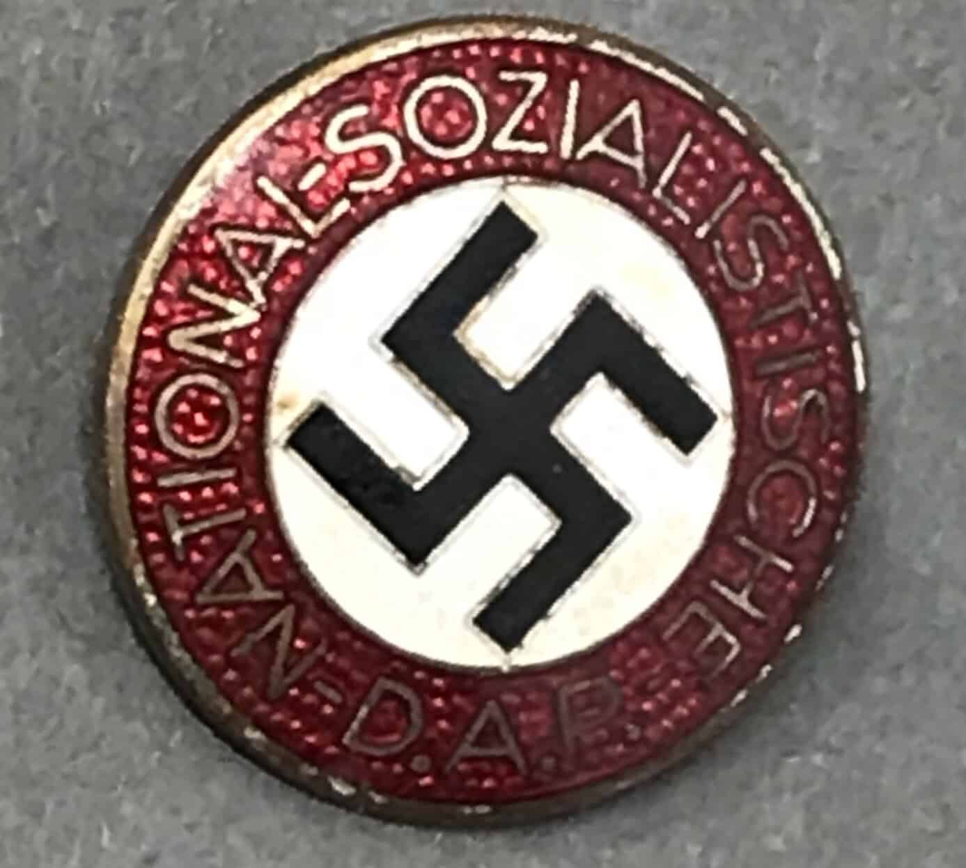 Original Nazi Party Enamel Membership Badge Certified