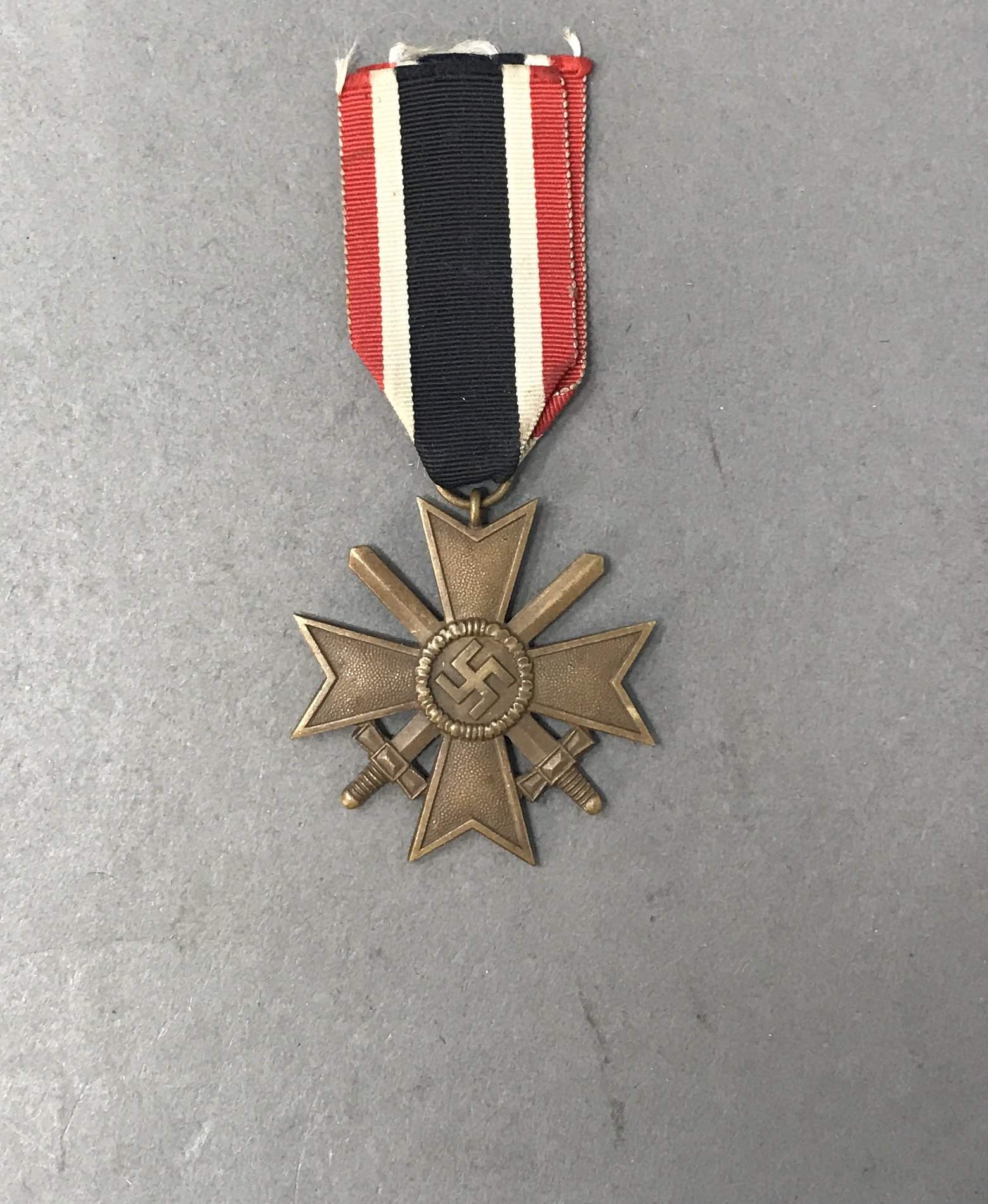 WWII German War Merit Cross with Ribbon - Rare Find