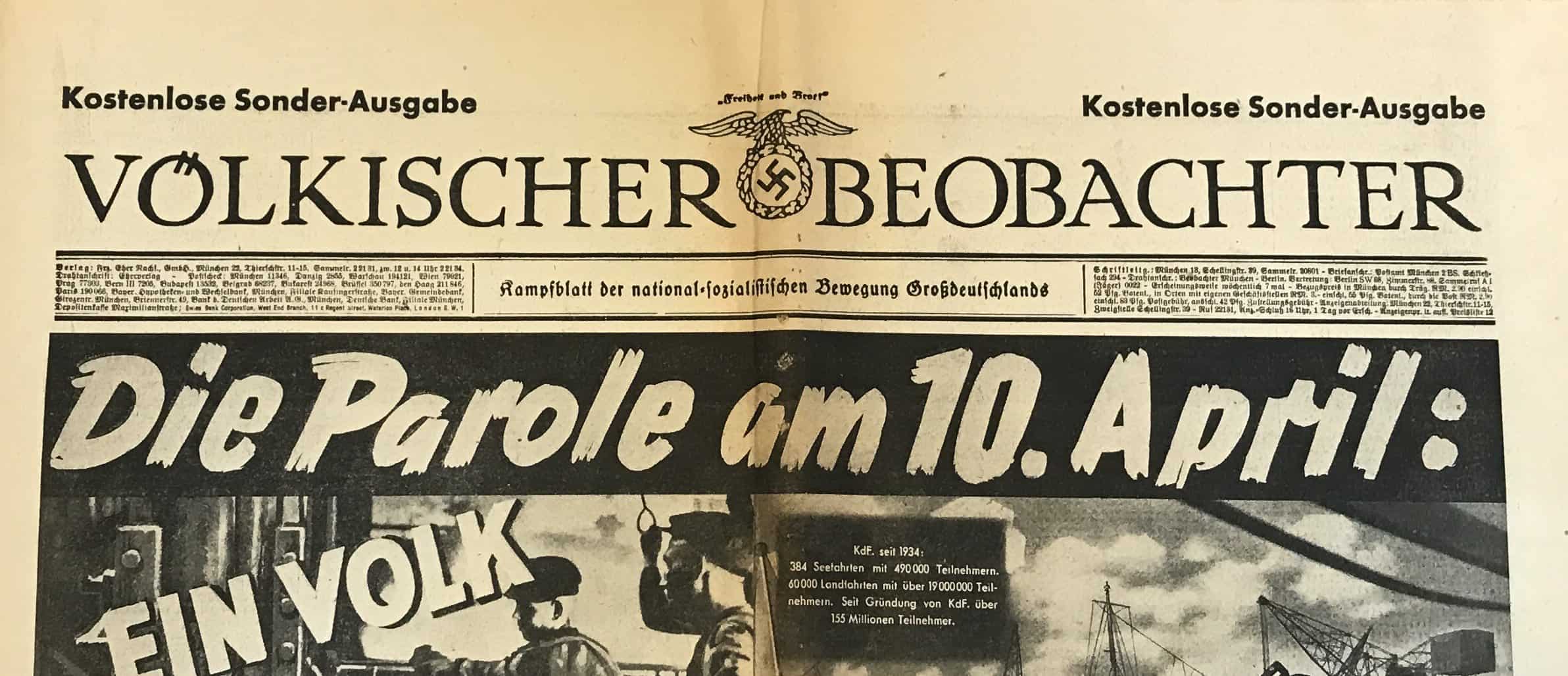 Original WWII Nazi Party Newspaper – Rare Collectible